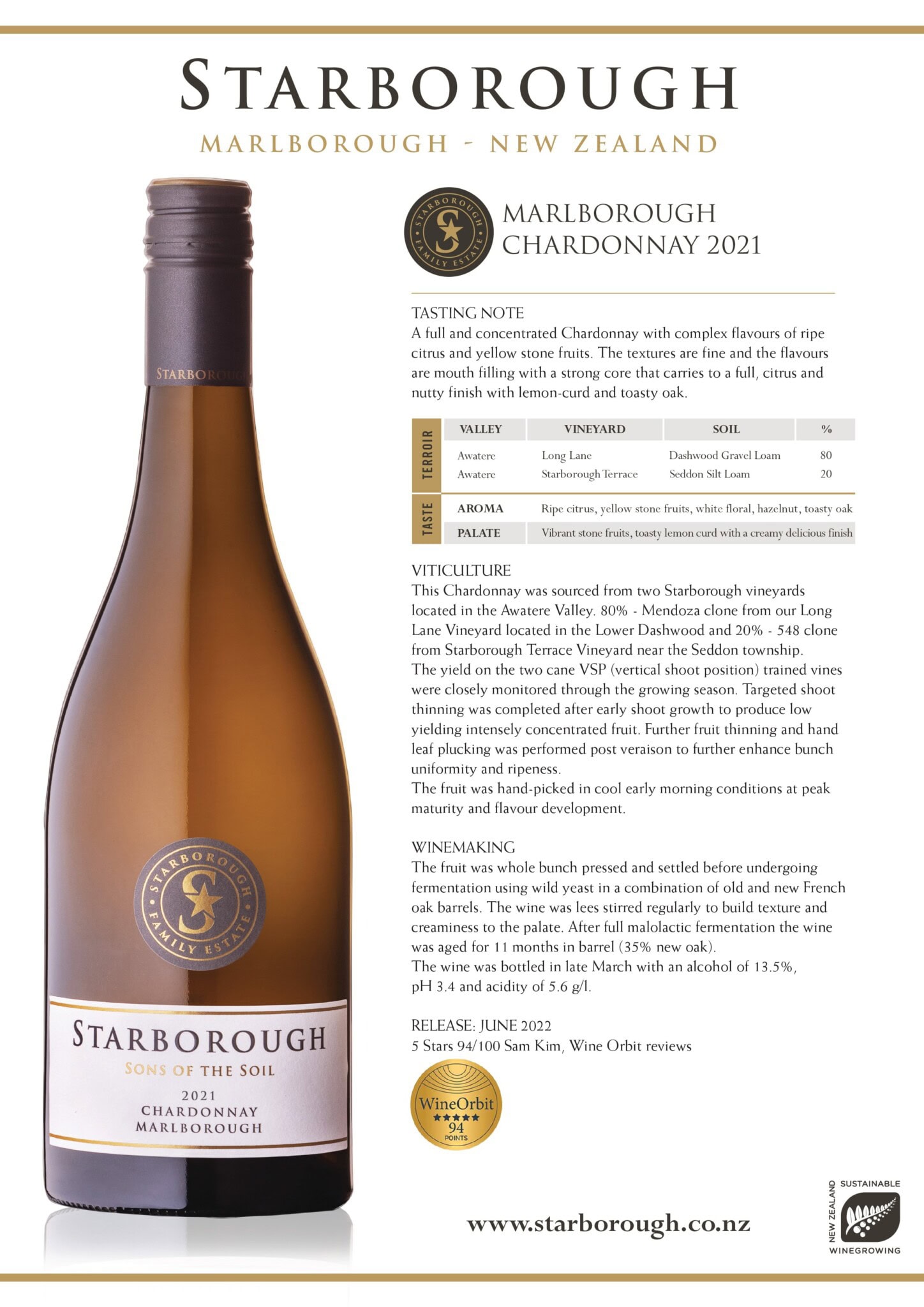 Starborough Wines | Starborough Chardonnay 2021 Web